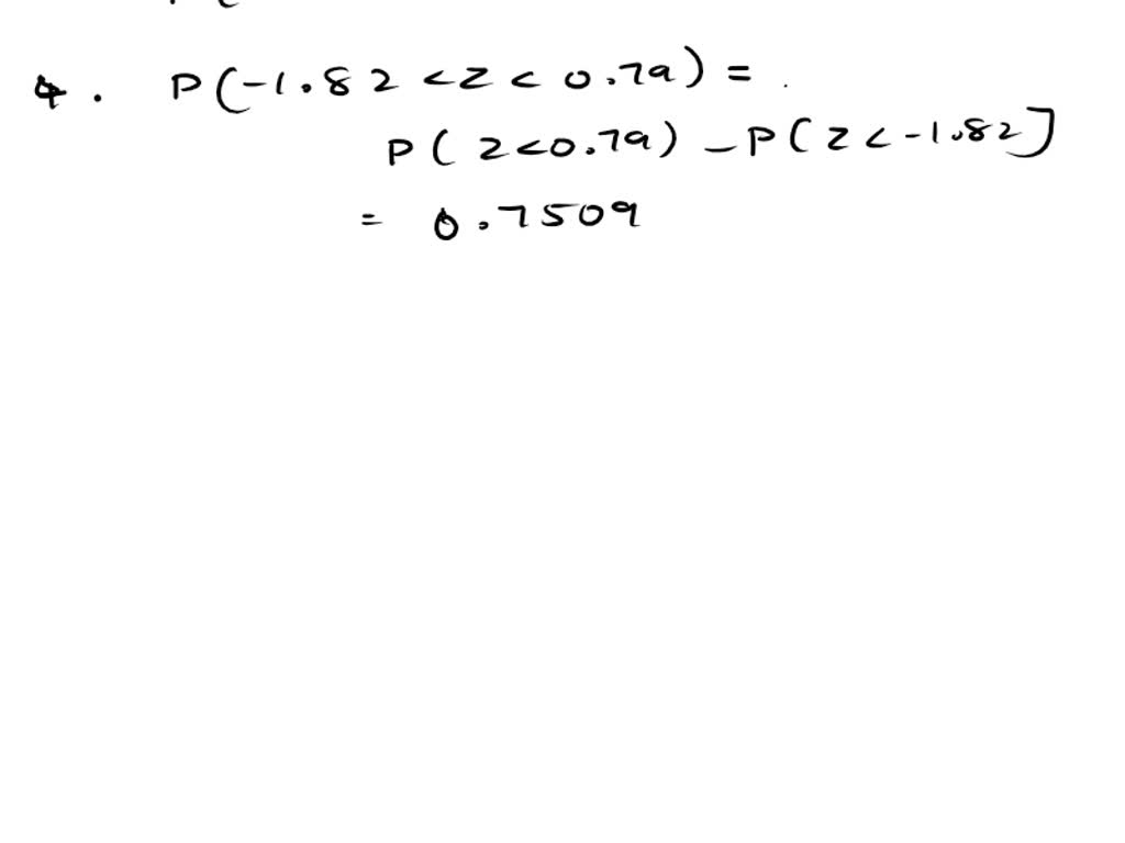 SOLVED: Use the z-table to determine the following probabilities ...