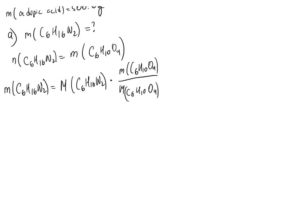 SOLVED: Hexamethylenediamine (C6H16N2) is one of the starting materials ...