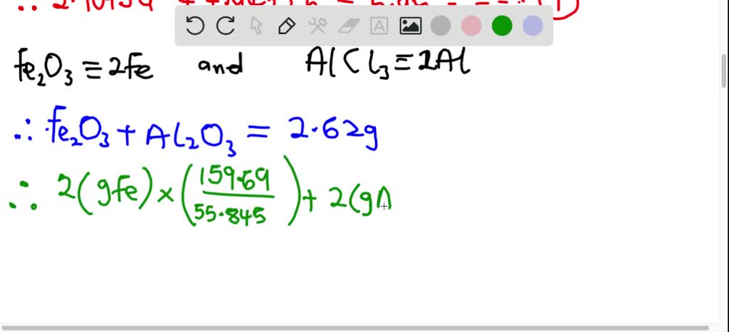 SOLVED: A mixture containing only FeCl3 and AlCl3 weighs 5.95 g. The ...