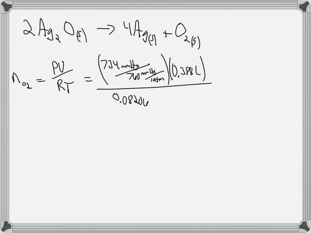 SOLVED: 2Ag2O(s) â†’ 4Ag(s) + O2(g) In this reaction, what mass of Ag2O ...