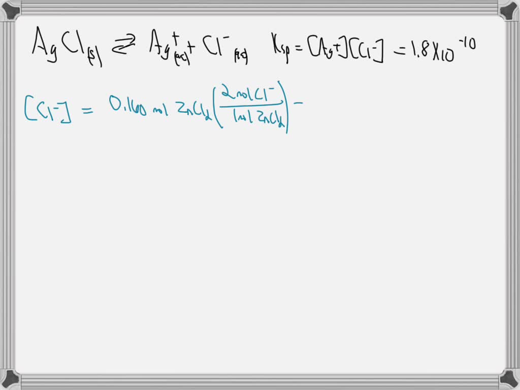 VIDEO solution: 0.120 M AgNO3 and 0.200 M ZnCl2 solution are mixed. Calculate the equilibrium ...