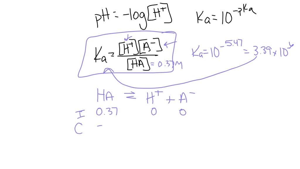 SOLVED: A certain weak acid (pKa = 5.47) is used as a food preservative. Determine the pH of a 0 ...