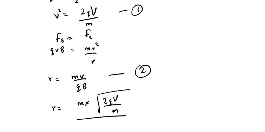 SOLVED: A charge particle, after being accelerated through a potential difference V, enters a ...