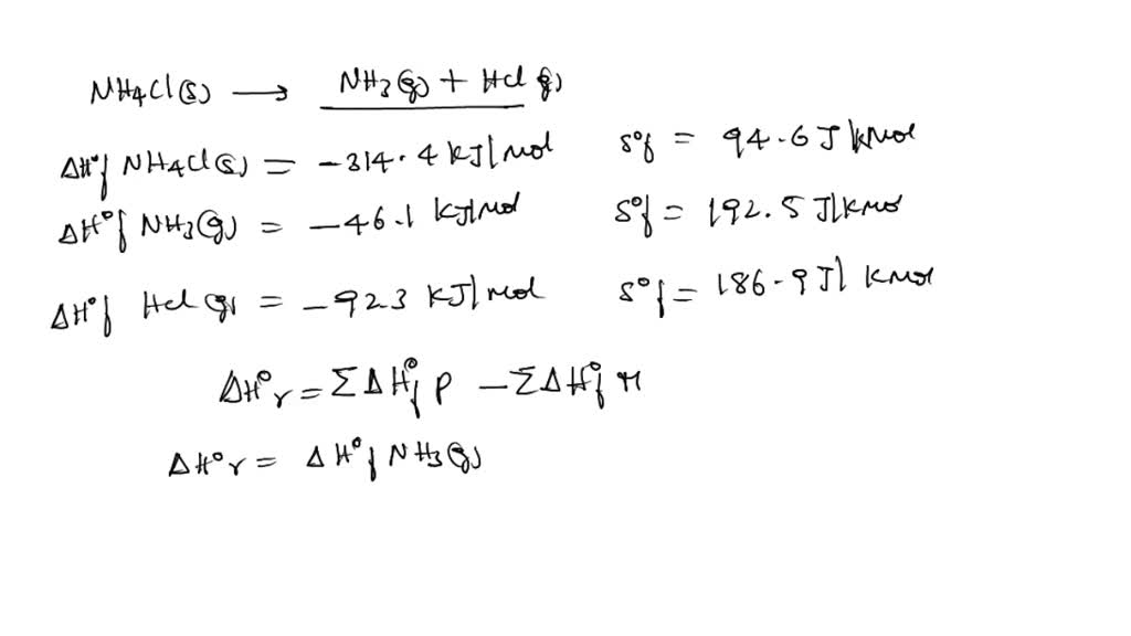 SOLVED: Use standard thermodynamic data to calculate Î”G at 480.0 K for the following reaction ...