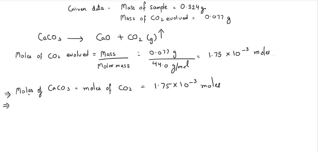 SOLVED: Molar volume of CO2 gas at STP: (VSTP) (moles CO2 generated ...