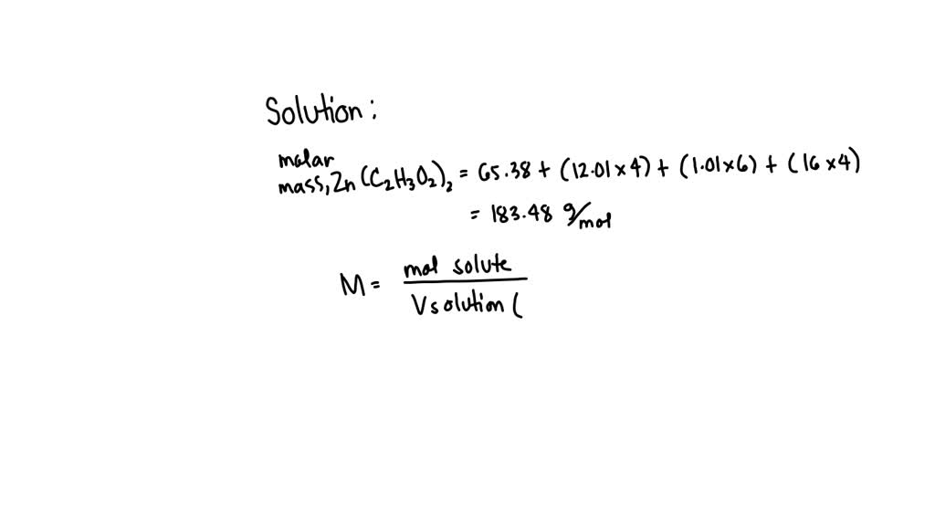 SOLVED: In the laboratory you dissolve 19.2 g of barium acetate in a ...