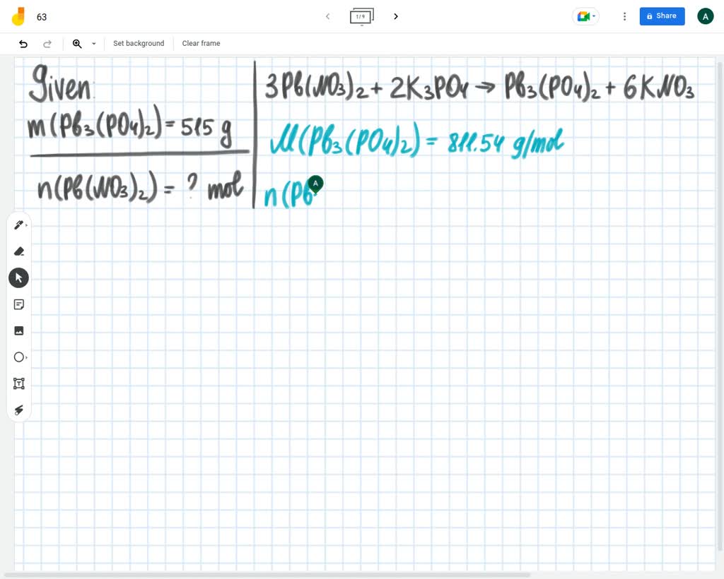 Starting with the following equation, Pb(NO₃)₂(aq) + K₃PO₄(aq) → Pb₃ ...