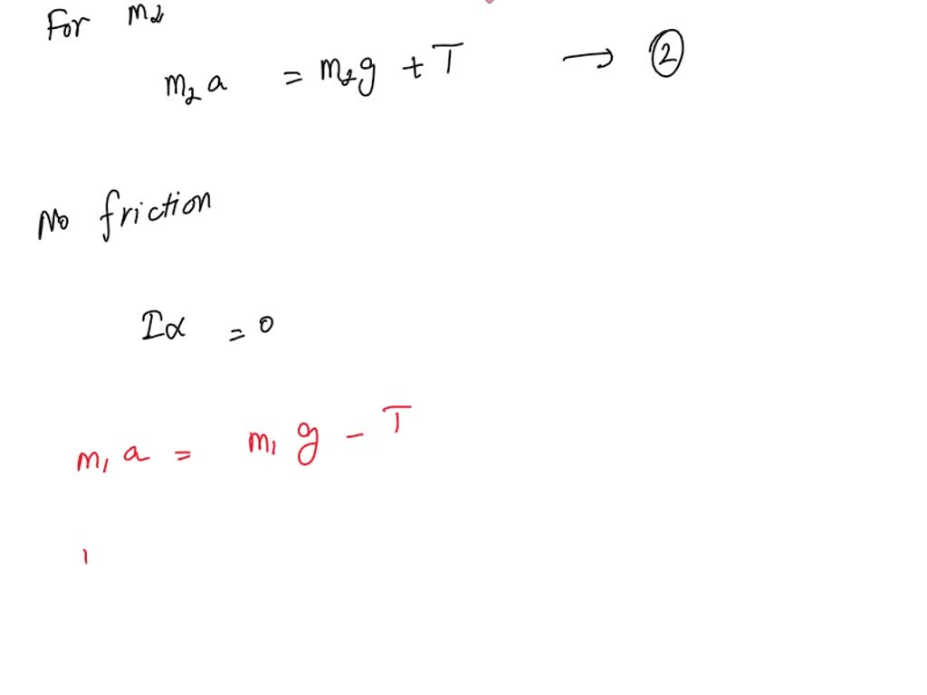 SOLVED: (c) Two masses of objects with m1 = 2 kg and m2 = 4 kg are connected by a massless rope ...
