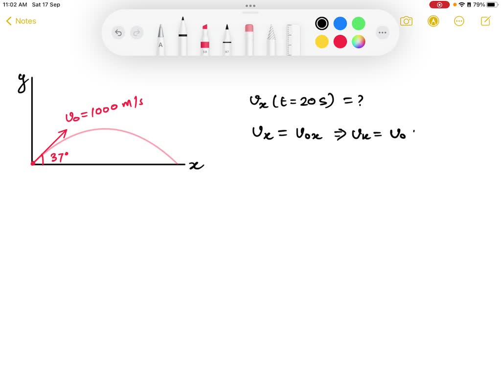 SOLVED: A projectile is fired with an initial speed of 1000 m/s at an angle of 37 degrees above ...