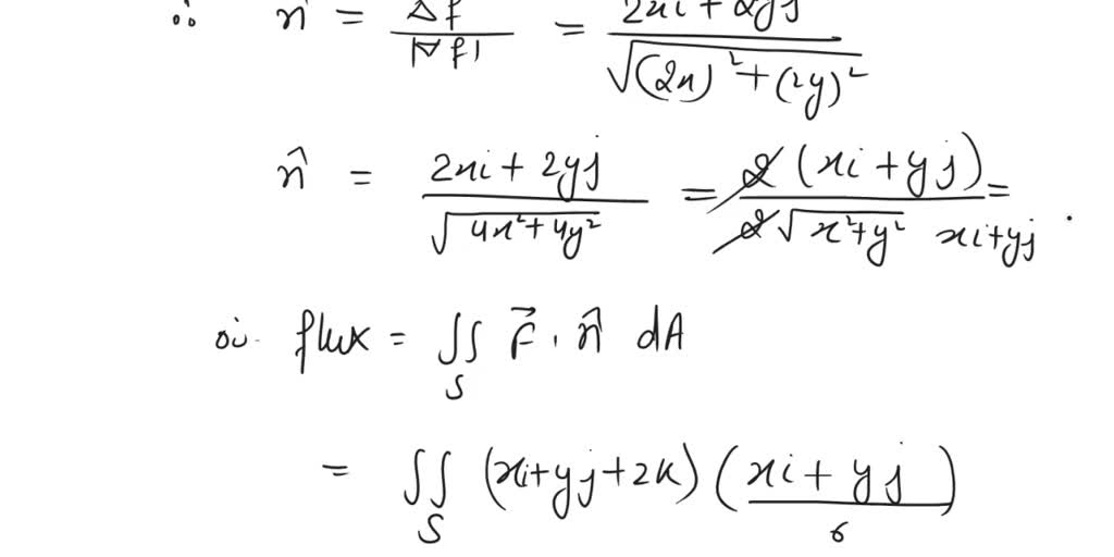 SOLVED: Set up a double integral for calculating the flux of the vector field F⃗ (x,y,z)=xi⃗ ...