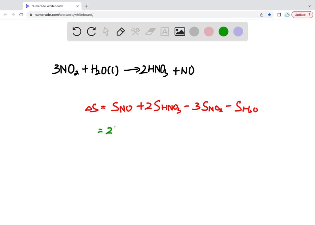 SOLVED: Evaluate Î”SÂ° for the reaction below at 25Â°C and 1 atm. 3NO2 ...