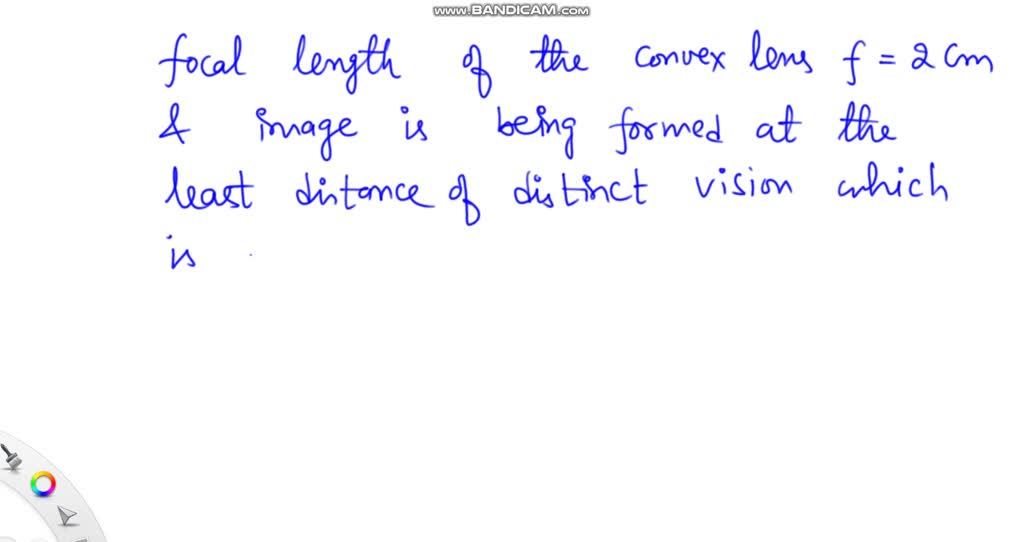 SOLVED: a convex lens has a focal length of 2cm find its magnifying ...