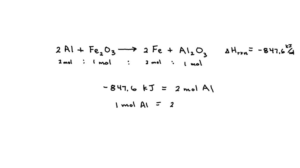 SOLVED: Refer to this equation: 2Al(s) + Fe2O3( s) –> 2Fe(s) + Al2O3( s ...