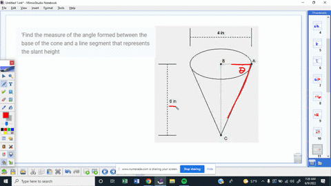 Construct a right circular cone with given slant height and...