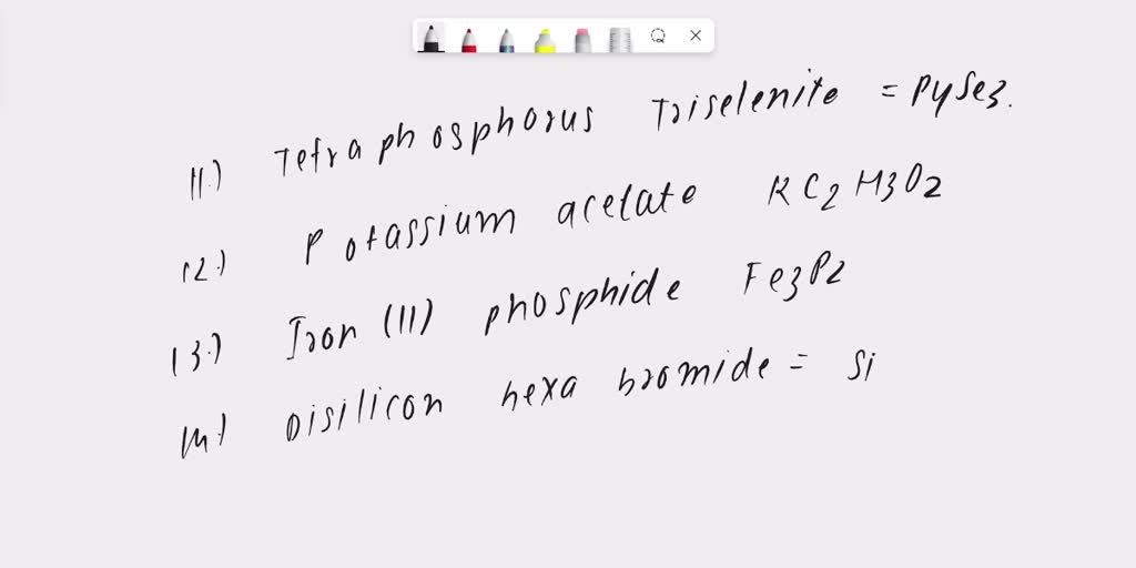 SOLVED: Write the formulas of the following chemical compounds: 11 ...