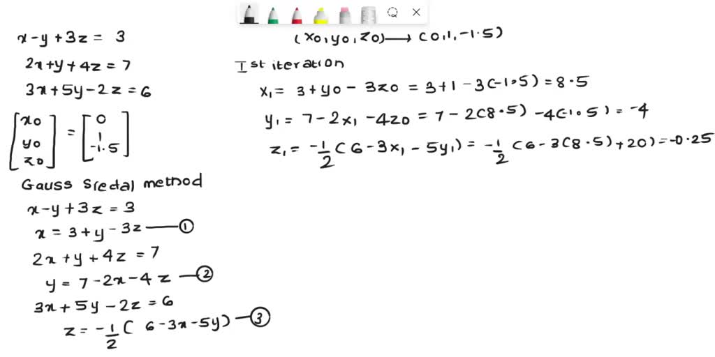 SOLVED: Texts: 5 2 3 3 and conduct three iterations of the Gauss-Seidel ...