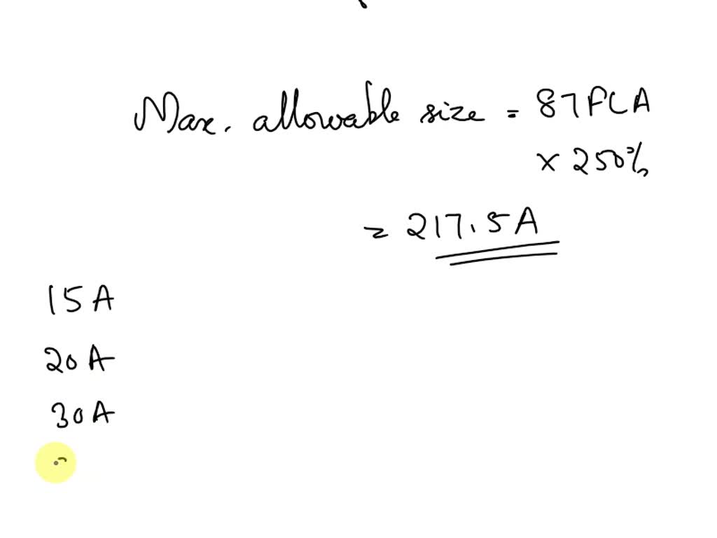 What is the minimum size inverse-time circuit breaker not marked for ...