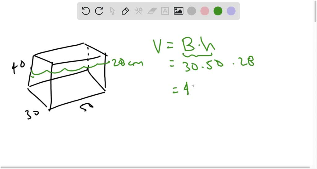 SOLVED: A fish tank is 40cm long,60cm wide and 50cm high.it contains ...