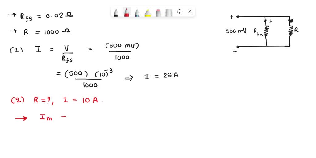SOLVED: 3)For galvonometer; the value of the current that gives full ...