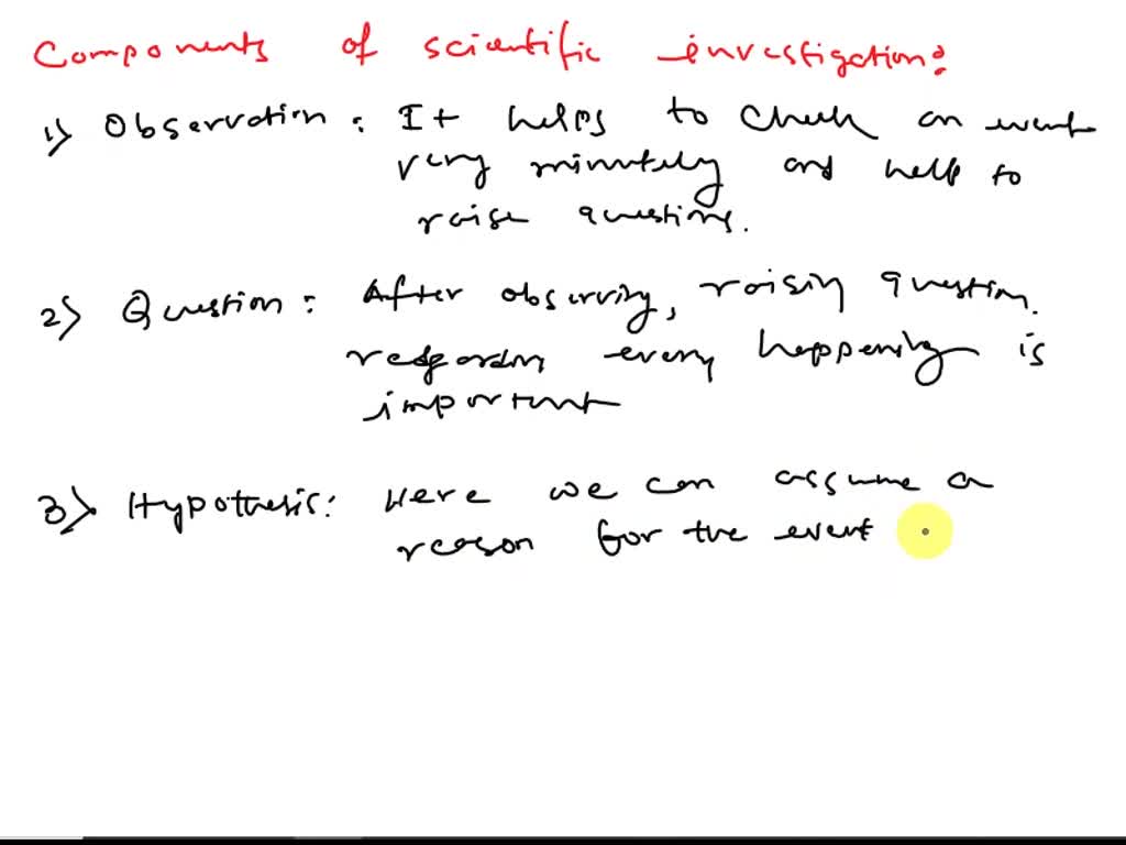 SOLVED: Which components are part of all scientific investigations ...