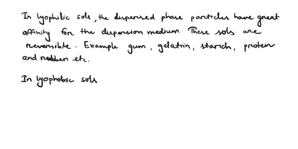 SOLVED: What are lyophilic and lyophobic colloids? Explain with one ...
