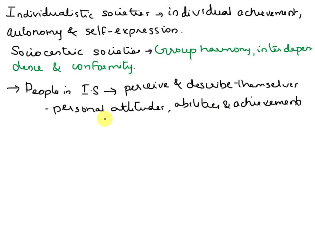 SOLVED: How do people raised in individualistic societies differ from ...