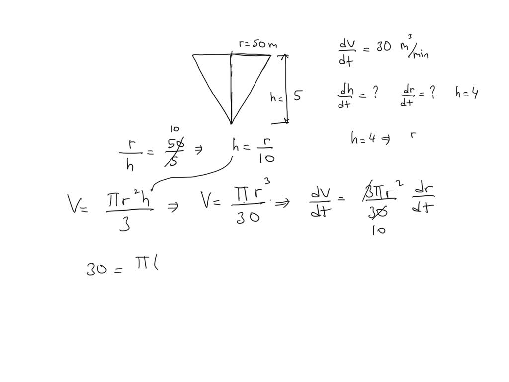 SOLVED: Water is flowing at the rate of 40 m^(3),min from a shallow ...