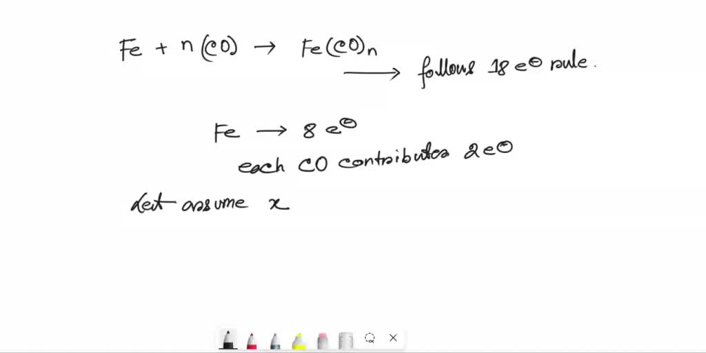 SOLVED: Like nickel, iron reacts with carbon monoxide to form a ...