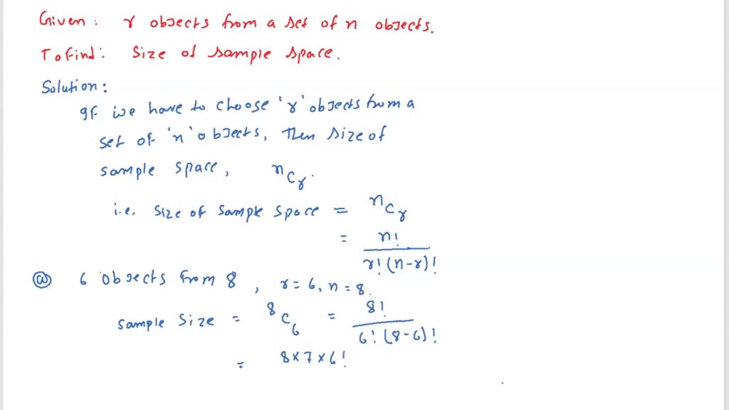 Solved An Experiment Consists Of Choosing A Subset From A Fixed Number Of Objects Where The