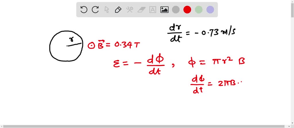 SOLVED: An elastic conducting material is stretched into a circular ...