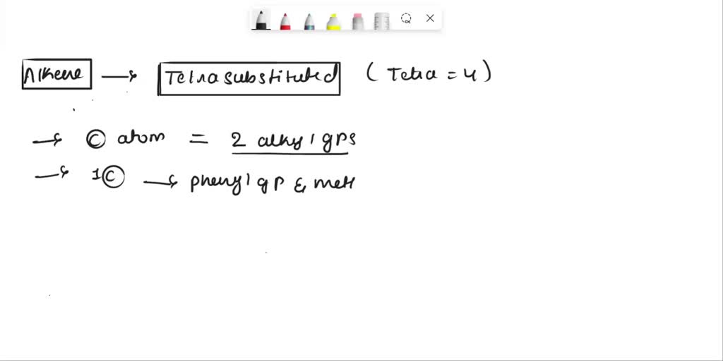 SOLVED: '6 What is the degree of substitution of the following alkene ...
