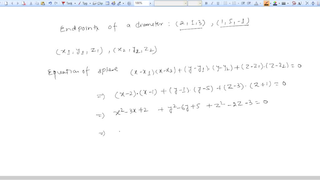 SOLVED: Find the standard equation of the sphere with the given ...