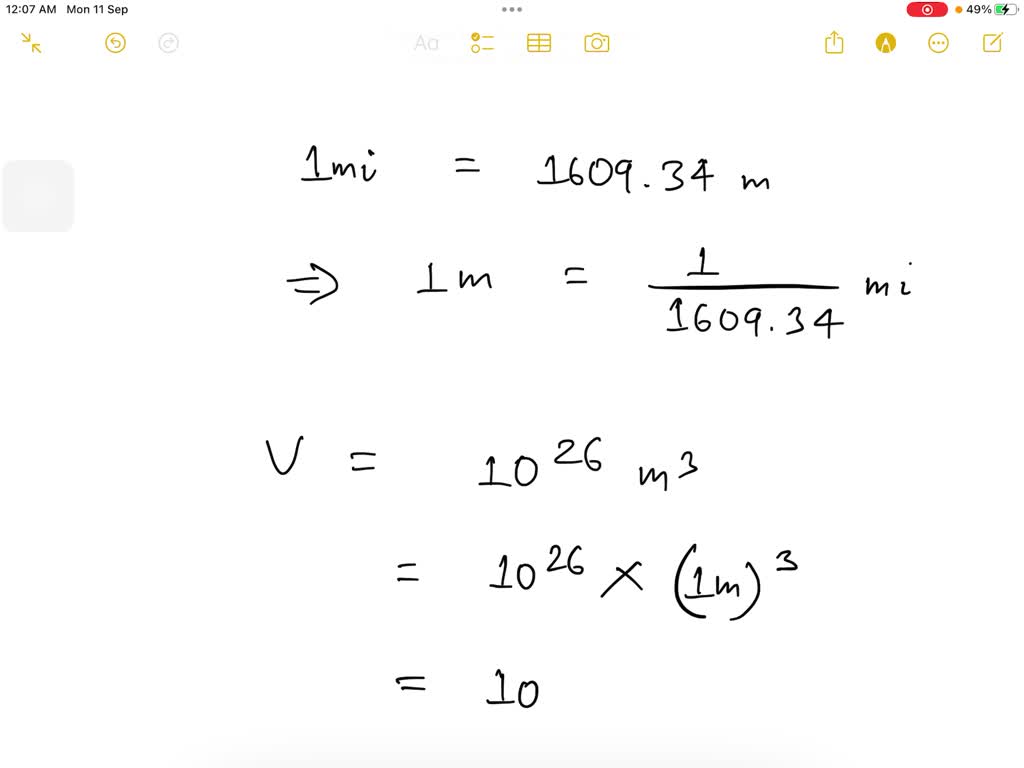 the volume of a faraway planet is on the order 10^26m^3 what is the ...
