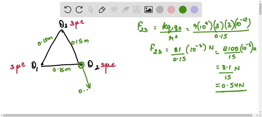 SOLVED: Three identical point charges, Q Q2 Q3 = 3.00 HC, are placed at the vertices of an ...