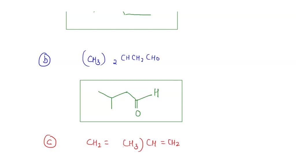 SOLVED: Draw the stick representation of the following molecules: （a) CH3CH2CH=CH2 （b) （CH3 ...
