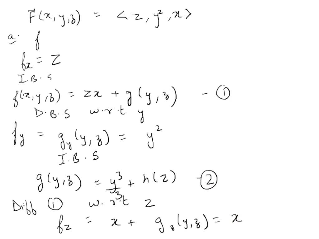 SOLVED: Consider the vector (force) field F (1,y,2) = (2,4,). [5 pts ...