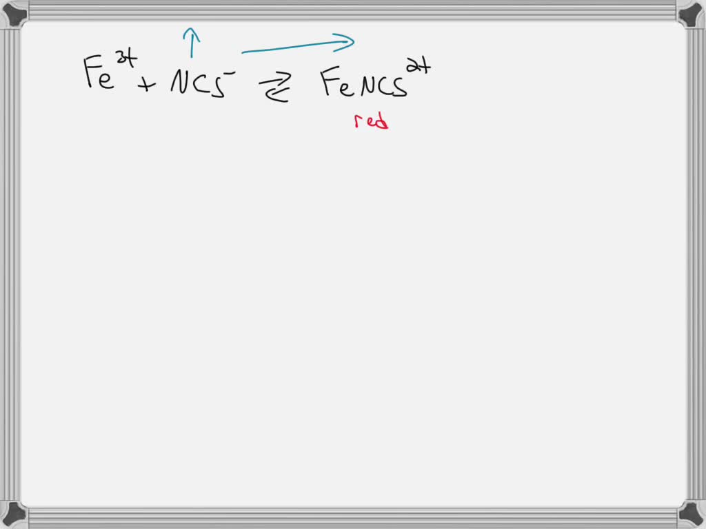 SOLVED: a) Change in color intensity of the Fe3+ - NCS- - FeNCS2 ...