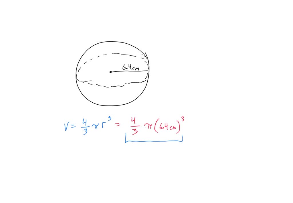 SOLVED: Consider a sphere with a radius of 6.4 cm. Using the ALEKS ...