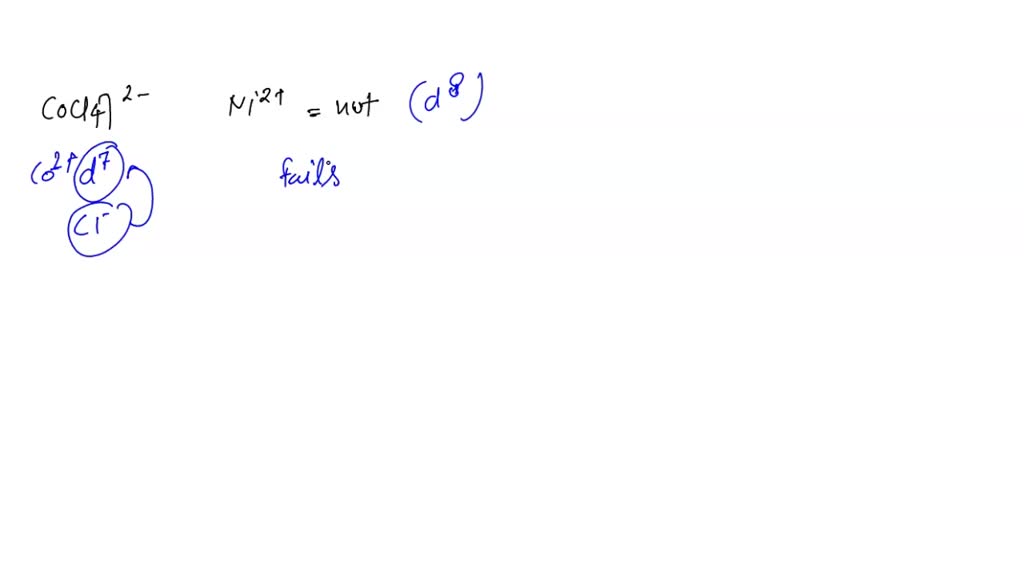 SOLVED: Although Co2+(aq) forms tetrahedral complexes [CoCl4]2- with ...