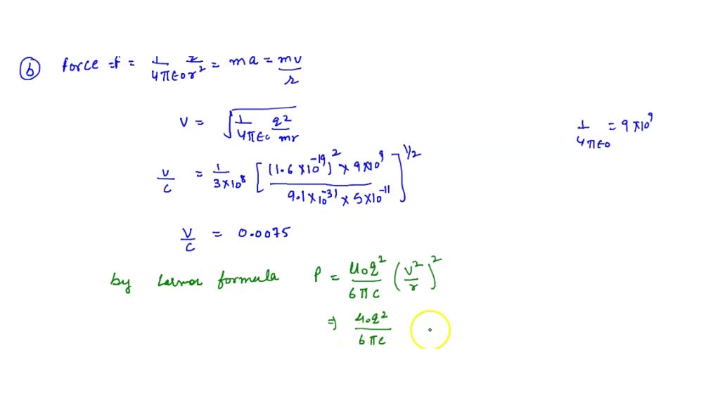 SOLVED: The Larmor formula gives the total power radiated by an ...