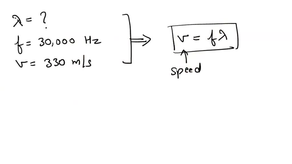 SOLVED: Calculate the wavelength of a sound of frequency 30 kHz if the ...