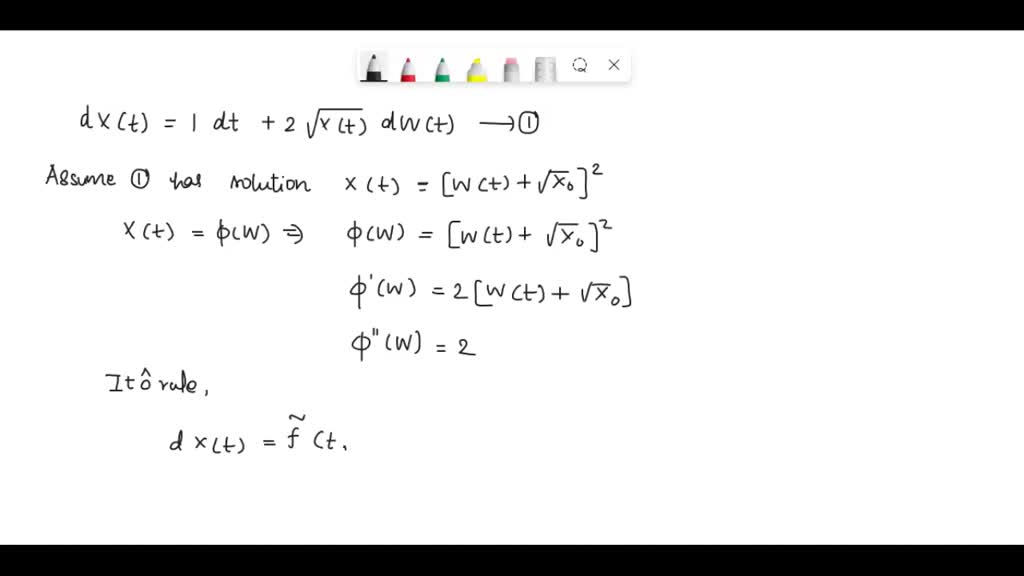 SOLVED: Calculate the matrix fraction decomposition for the Ornstein ...