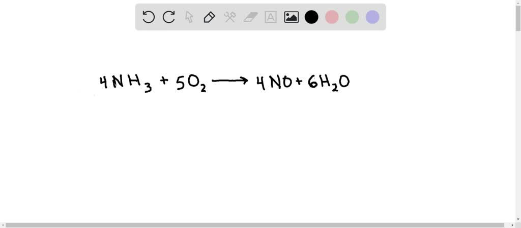 SOLVED: Ammonia NH3 chemically reacts with oxygen gas O2 to produce ...