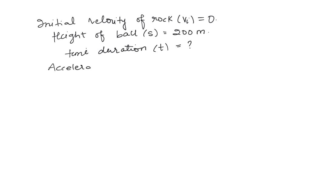 SOLVED: A person on top of a 200m tall building drops a rock. How long ...