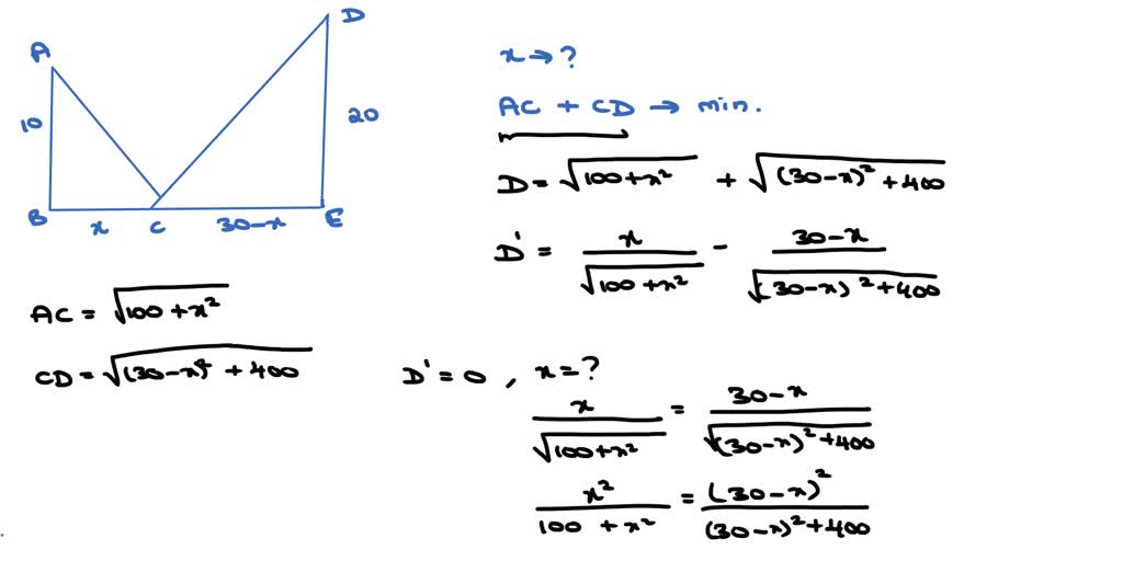 SOLVED: Two poles are connected by wire which is anchored to the ground at point in between them ...