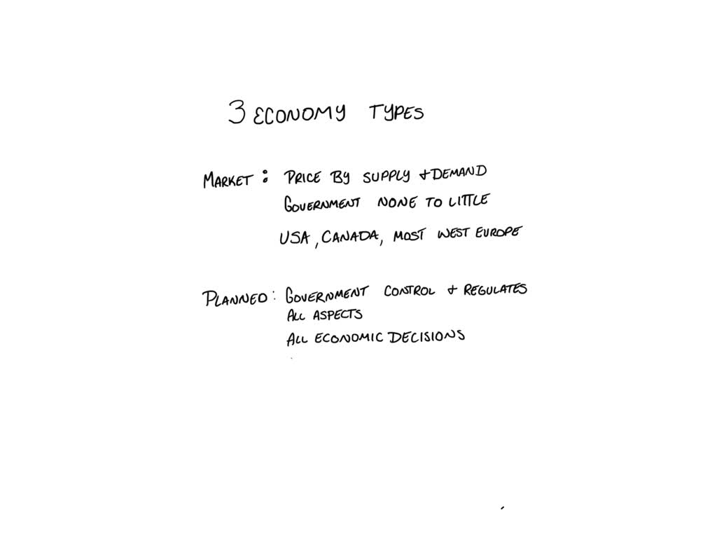 SOLVED: What are the 3 most common economy types and who uses them?