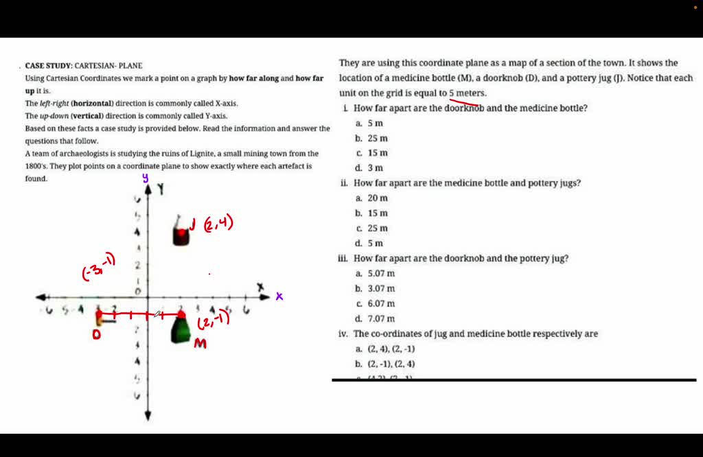 SOLVED: CASE STUDY: CARTESIAN PLANE Using Cartesian Coordinates, we ...
