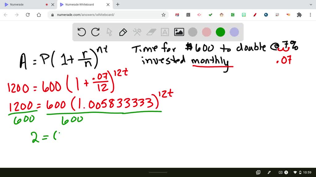 SOLVED: Use the formula A=P(1+(r)/(n))^n t to solve these compound ...