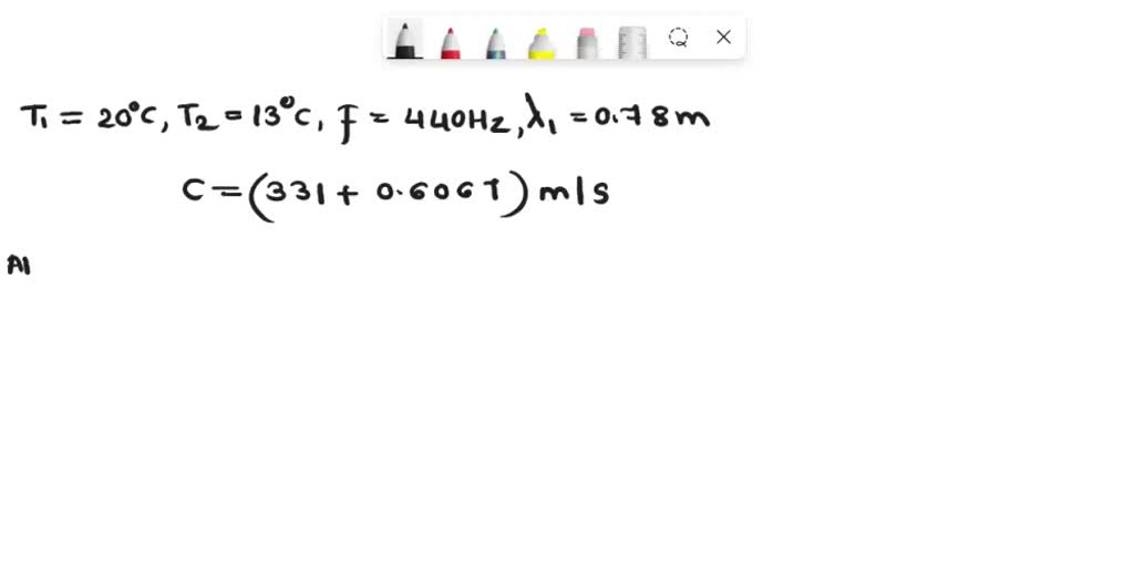 A tuning fork with a frequency of 440 Hz produces waves with a ...