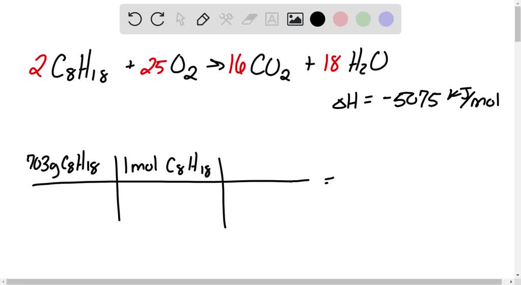 SOLVED: Octane (molar mass 114.23 g/mol) is a component of gasoline ...